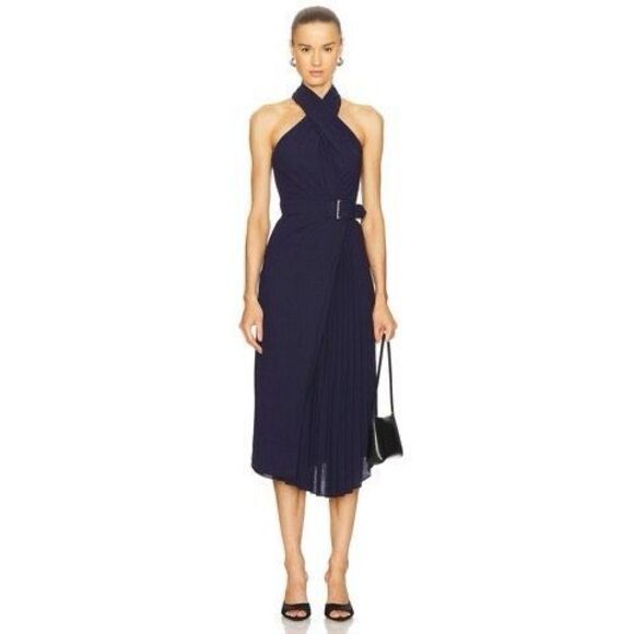 A.L.C. | Dresses | Nwt Alc Fiona Halter Belted Pleated Asymmetrical ...